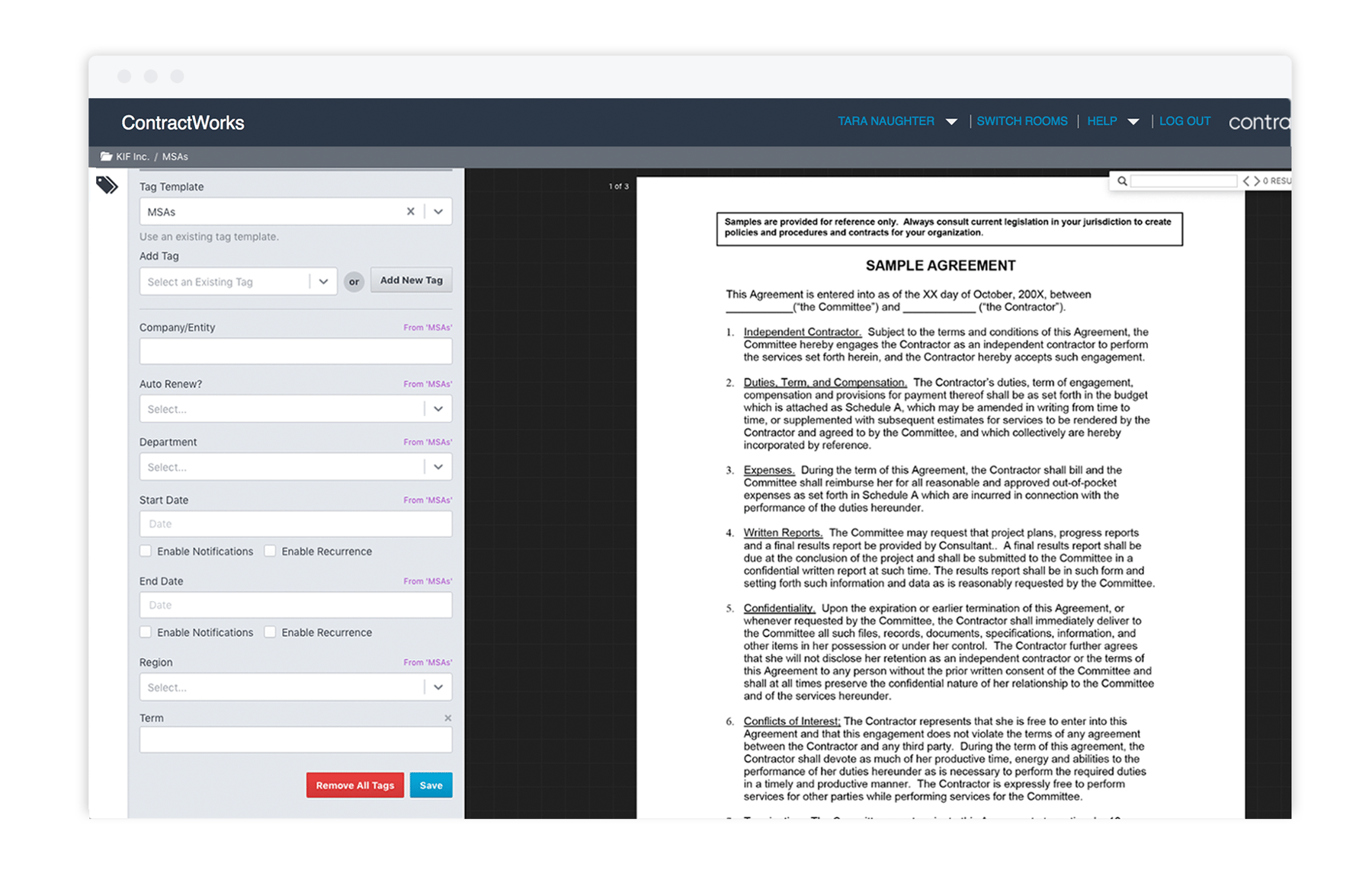 Introducing Document Tagging in ContractWorks